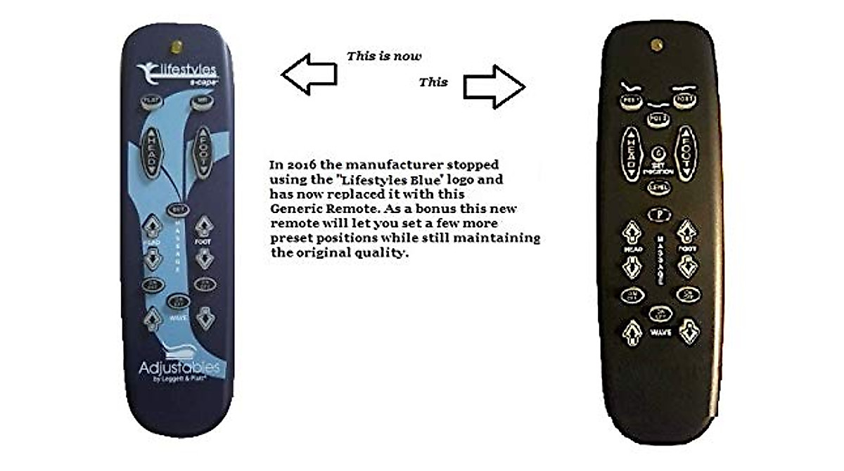 Leggett & Platt Lifestyles S-Cape Replacement Remote - New Black