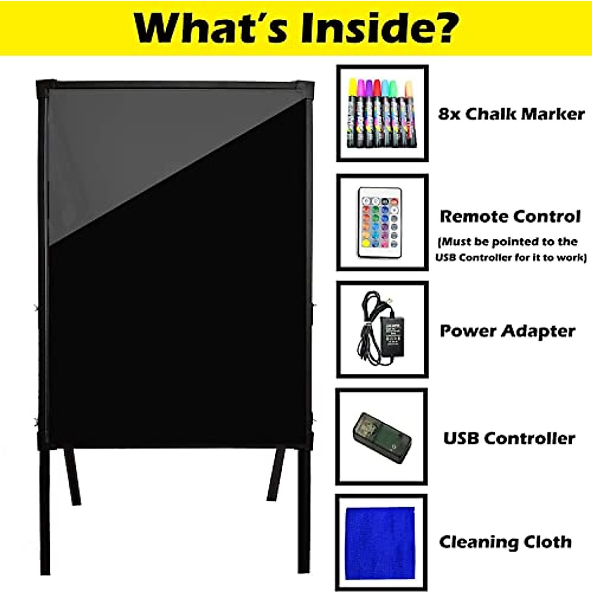 Montex LED Message Board 32" x 24" Self-Standing LED Signs, Menu Board with Adjustable Height, Aluminum Frame and High Brightness, No Installation Needed for Stores, Bars, Restaurants