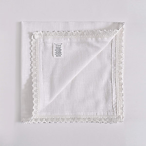 Napkins Oversized Dinner Table in 100% Cotton 12 Pack 20x20 Inch, Mitered Corners for Every Day Use Hotel,Wedding,Parties,Good Absorbency White