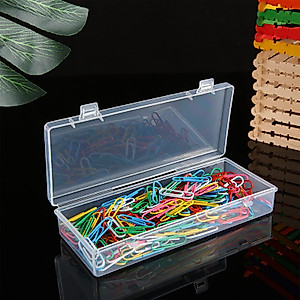 12PCS Clear Plastic Rectangular Containers, 6x2.4x1.2 Inch Storage Container Boxes with Hinged Lids, Small Transparent Storage Box Case for Beads, Jewelry, Tools, Craft Supplies and Flossers