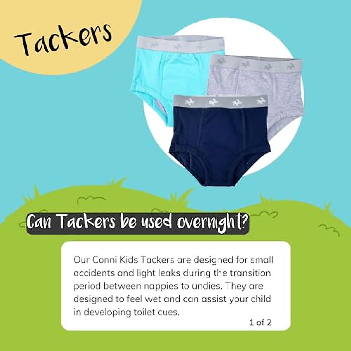 CONNI Kids Training Boxer Pants Soft Shorts Reusable Toddler Potty Training Underwear Waterproof Easy Pull Up Youth Incontinence Aqua Sizes 8-10