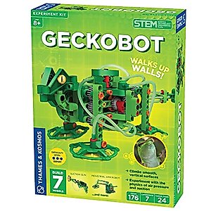 Thames & Kosmos Geckobot STEM Experiment Kit | Build a Wall-Climbing Robot & 6 Other Mechanical Creations | Explore The Physics of Air Pressure & Suction | Difficulty Level: Advanced