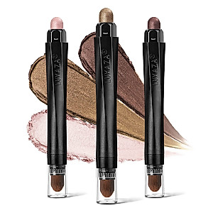 LUXAZA 3PCS Cream Eyeshadow Stick, Neutral Metallic And Brown Eye Shadow Pencil Crayon Brighten Up Your Makeup with a Long Lasting, Waterproof Formula