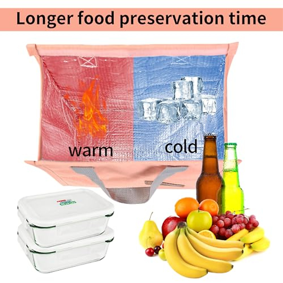 Lunch Bag Insulated, Lunch Box Bag, Reusable Lunch Tote Bag, Lunch Box Container Bag Insulated for Women, Men, Work, Office, Travel -Black