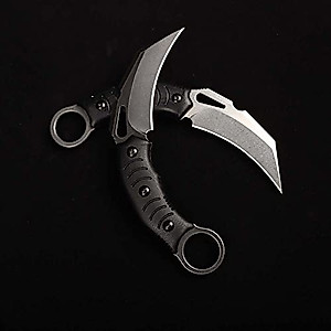 sosoin Precision Grinding Edge, High hardness Stainless Steel Claw Outdoor Tactical knife with sheath (black)