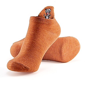 IBEILLI Women Cute Socks 10 Pairs Cotton Kawaii Embroidered Funny Low Cut Socks for Women Girls Ankle Socks (Sesame 10 Pack Street with Gift Box)