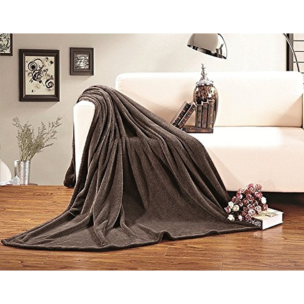 Elegant Comfort Ultra Super Soft Fleece Plush Luxury Blanket Full/Queen Chocolate Brown
