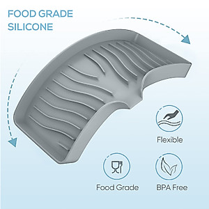 Kitchen Sink Tray,Self Draining Kitchen Soap Tray Soap Holder Silicone Sponge Holder for Kitchen Sink,Kitchen Bathroom Sink Caddy Sink Organizer for Sponge,Soap Dispenser,Dish Scrubber,Palm Brush