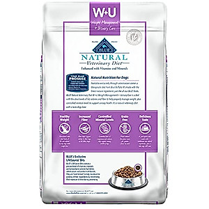 Blue Buffalo Natural Veterinary Diet W+U Weight Management + Urinary Care Dry Dog Food, Chicken 22-lb bag