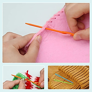 LUNARM 50PCS Plastic Needles for Yarn, 9cm/3.54inch Large Eye Plastic Yarn Sewing Needles for Canvas Craft Embroidery, DIY Sewing Handmade