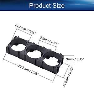 Bettomshin 50Pcs 21700 Lithium Battery Holder, Lithium Cell Spacer Triple Battery Holder Bracket Battery Pack Bracket for DIY Fixed Battery 21.7mm Hole Dia