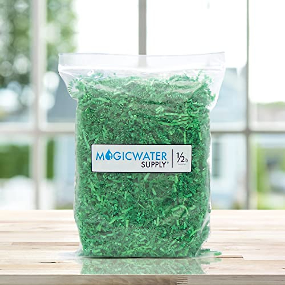 MagicWater Supply Crinkle Cut Paper Shred Filler (1/2 LB) for Gift Wrapping & Basket Filling - Green