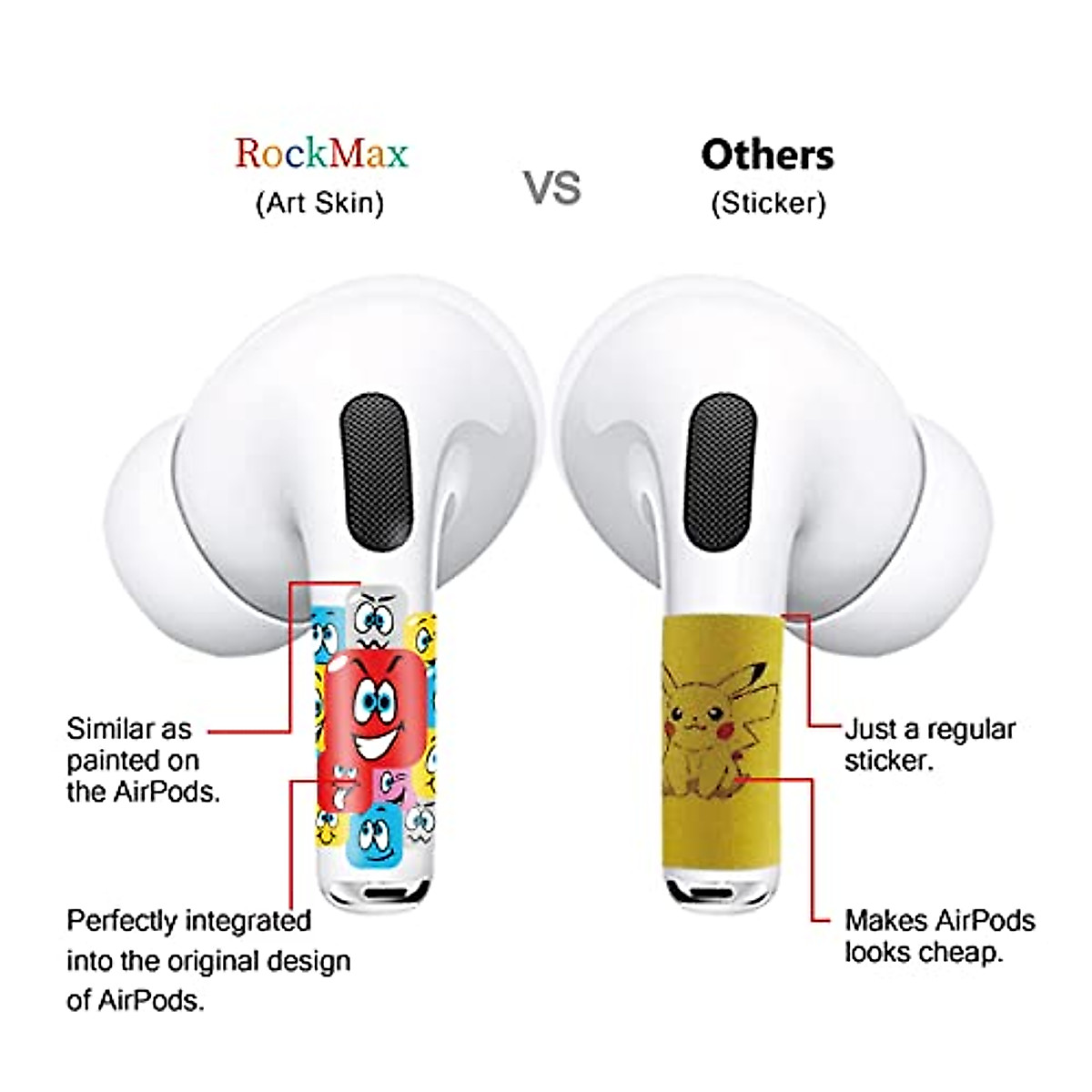 ROCKMAX Luminous AirPods Skins 3rd Generation, Cool AirPods 3 Sticker Glow in The Dark, Fancy AirPods Skin Wraps Customization with Easy Installation Tool (175YG)