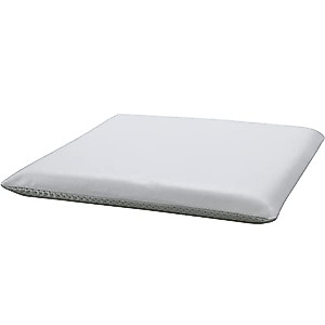 Square Memory Foam Seat Cushion,PU Leather Waterproof Cushion,Solid Color Washable Chair Pad Thicken Office Chair Cushion-White 40x40cm(16x16inch)