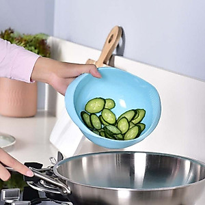 Plexel Colander Food Grade Plastic Rice Beans Peas Washing Filter Strainer Basket Sieve Drainer Cleaning Gadget Kitchen Accessories Rugged and easy to use (Nordic Green) 9x6