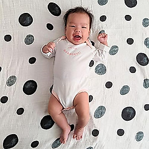 Happiest Baby Swaddle Blanket - Muslin Receiving Blanket for Boys & Girls Made with 100% Organic Cotton - Stripes