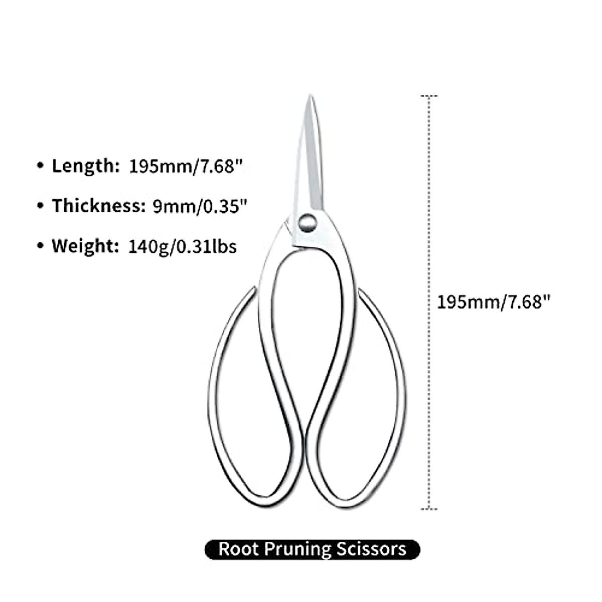 YUEWO Bonsai Tool Kit 5 Pcs 8" Master's Grade for Bonsai Tree with Jin Pliers, Root Cutter, Knob Cutter Concave, Long Handle Scissors, Root Pruning Scissors