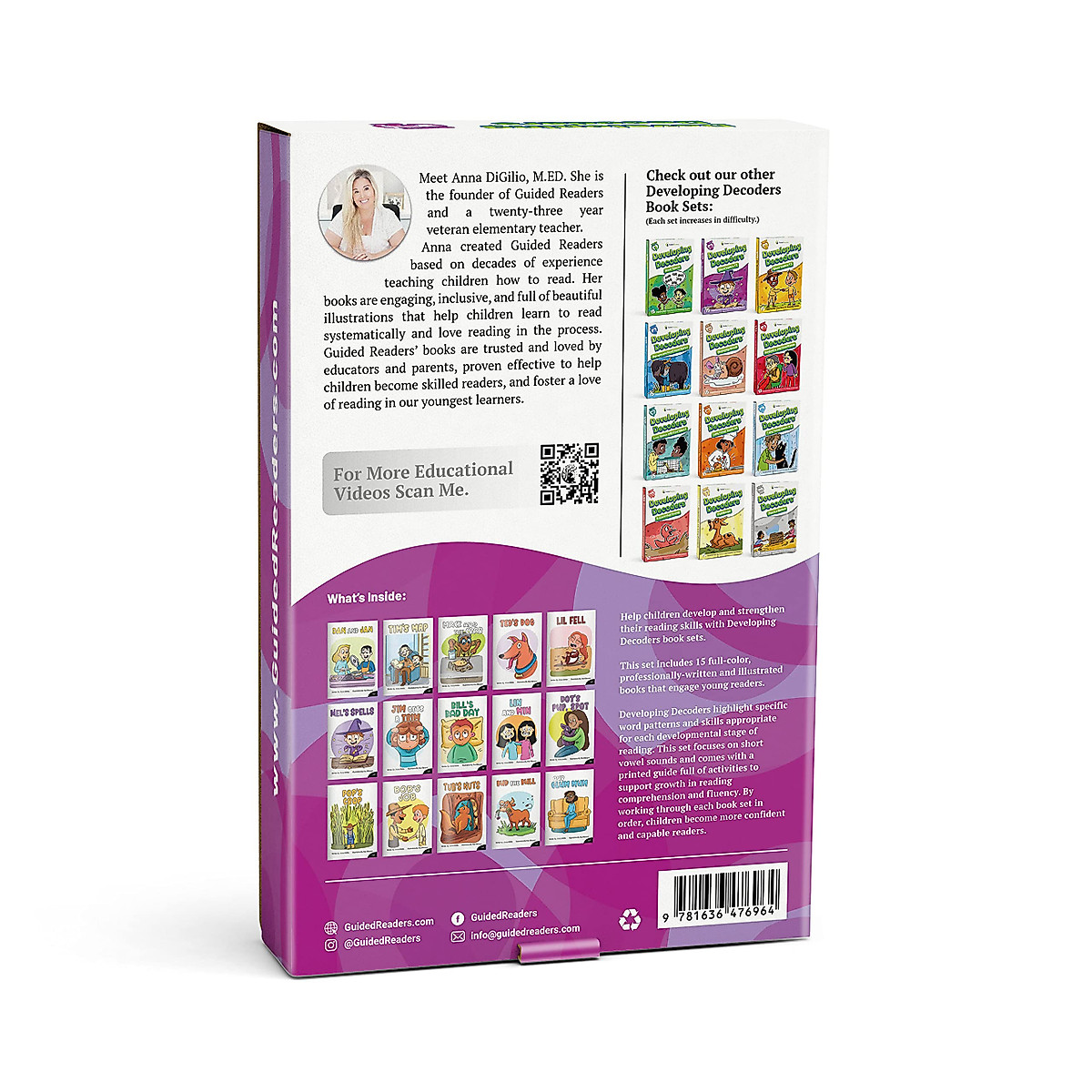 Decodable Readers: 15 Short Vowel Phonics Decodable Books for Beginning Readers Ages 4-7 Developing Decoders (Set 2)