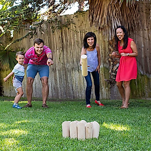Yard Games Scatter Number Block Tossing Game with Durable Carrying Case and Heat Burned-in Numbers