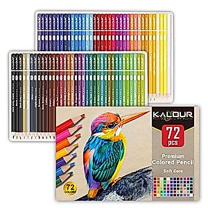 KALOUR 72 Count Colored Pencils for Adult Coloring Books, Soft Core,Ideal for Drawing Blending Shading,Color Pencils Set Gift for Adults Kids Beginners