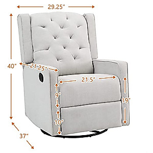 AFG Baby Furniture Ava Swivel Glider Recliner, Gray