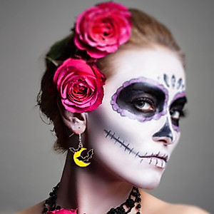 HTZNHXT 50 Pcs Halloween Charms, Halloween Alloy Charm Enamel, Pumpkin, Witch Hat, Ghost, Spider, Bat Pendants, Assorted Pendant Charms for Bracelet, Earring, Jewelry Making