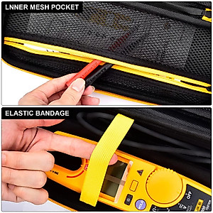 Case Compatible with Fluke T5-1000/ T5 600/ T6-1000/ T6 600 Electrical Voltage, Continuity and Current Tester Meter Organizer Holder - Black (Box Only)