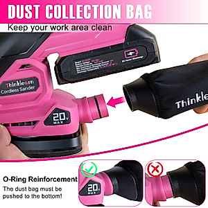 Cordless Detail Sander - 20V Electric Hand Sander with 22Pcs Sandpapers, 12000 RPM Mouse Sander with Dust Bag, Compact Palm Sander Tool for Tight Spaces Woodworking, 2.0Ah Battery and Charger Included