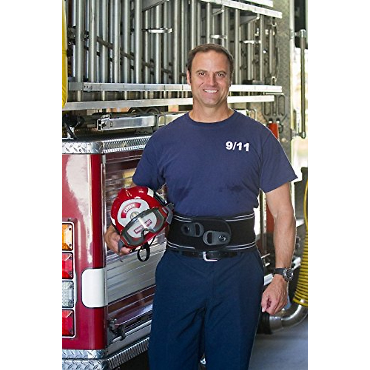 Comfort Compression Back Brace, Medium (M fits waist circumference of 33"-39") Black Lower Back brace -Clinically Proven to help and support your Active Life style and reduce pain