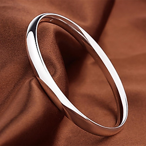 925 Sterling Bangle Bracelet Fashion Jewelry Water Drop Chunky Bangles for Women
