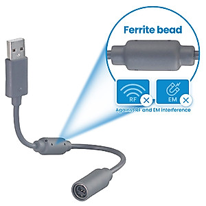 OSTENT USB Breakaway Extension Cable Adapter for Microsoft Xbox 360 Wired Controller