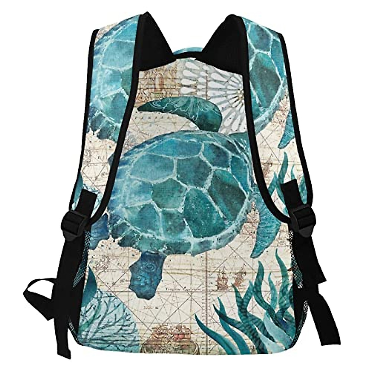 Multi leisure backpack,Sea Turtle Ocean Animal Pattern Digital Print,Travel Sports School Bag for Adult Youth College Students