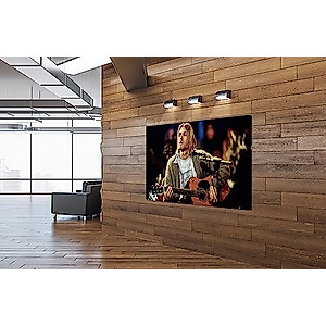 SpiritualHands Kurt Cobain Canvas Wall Art - Posters, Prints, and Decorations for Nirvana Fans - Unique Memorabilia and Gifts (18 KURT COBAIN LOOKING FAR, 15" x 22" - Ready to Hang)