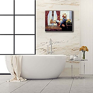 Dumb and Dumber Bathroom Art-Funny Movie Poster Canvas Print Wall Art Decor-Harry on The Toilet Humor Picture Decoration (12x16in(30x40cm)-Unframed)