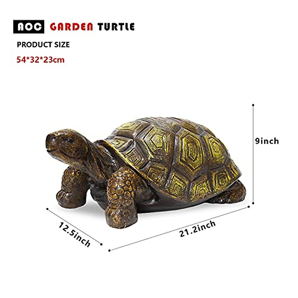 Garden Turtle Statue Outdoor 21.2 Inch Large Tortoise Statue Imitated Stone Turtle Sculpture Decor for Patio Yard Lawn Backyard Decorations
