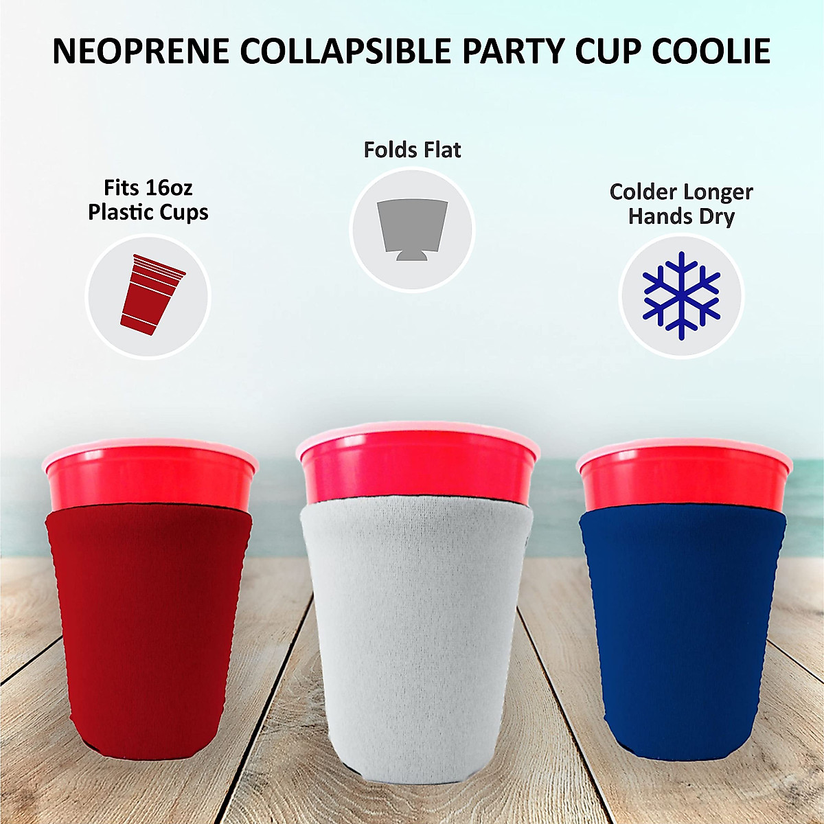 Blank Neoprene Party Cup Coolie (2 Pack, Khaki)