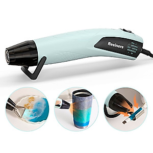 Resiners Heat Gun for Crafts, Mini Dual Temp Hot Air Gun Tool for Epoxy Resin, 3 Nozzles, 350W 662℉ (350℃) Fast Heat, Bubble Remove,DIY Glitter Tumblers,Vinyl Shrinking Wrap,Embossing,Candle Making
