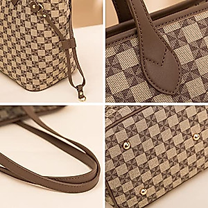 LBiayion Vintage Leather Tote Bag for Women - Women Purses and Handbags, Women Shoulder Bag with Top Zipper Closure