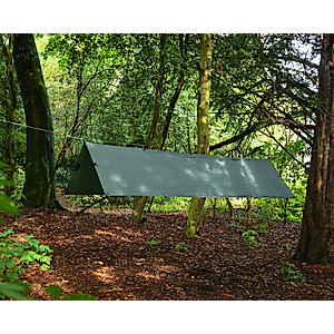 DD Hammocks - DD SuperLight Tarp S (9ft x 5ft) - 100% Waterproof Ripstop Nylon Compact Ultralight & Multifunctional Rainfly Tarp Tent Bivvi Cover for Camping Hiking Bikepacking & Day Shelter