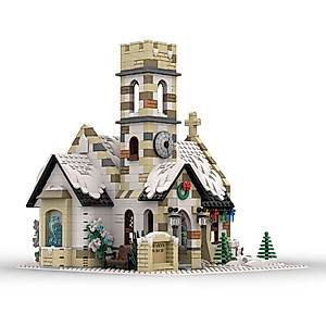 KAROYD Modular Winter Country Church Building Kit, Christmas Series Building Blocks Set (1,808PCS)