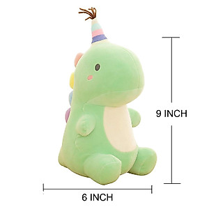 aporake Stuffed Animal Plush Toys, Cute Dinosaur Toy, Soft Plushies for Girls Plush Doll Gifts for Kids Boys Babies Toddlers (Green, Medium)