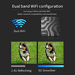 Android TV Box, T95MAX Android Box 2GB RAM 16GB ROM, Quad Core Android 12.0 Box with Wireless Keyboard Support 2.4G/5.0GHz Dual WiFi 100M Ethernet Ultra HD 6K TV Box