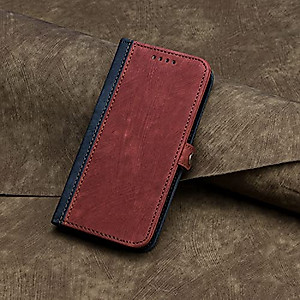WATSKY for Oppo A57/REALME V23/A77 5G/A57E 4G/A57S 4G/A77 4G/1+Nord N20 SE 4G Contrast Flip Phone Case Red