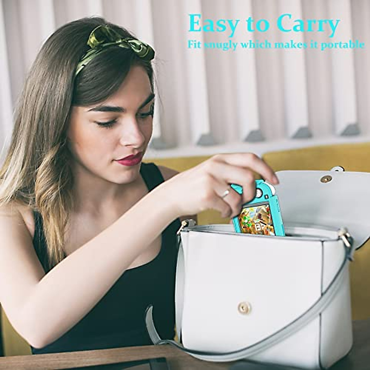 Protective Case for Nintendo Switch Lite, Full Protection Switch Lite Cover, TPU Shock-Absorption and Anti-Scratch for Nintendo Switch Lite Skin with Bult-in Screen Protector & Thumb Grip Caps, Blue