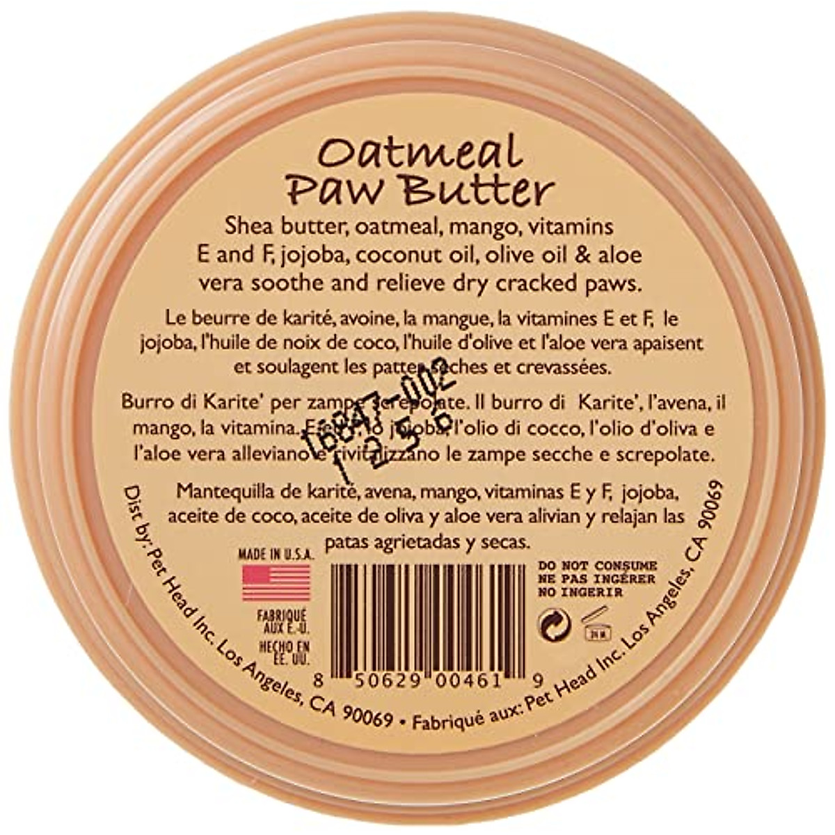 Pet Head Oatmeal Natural Paw Butter 2oz