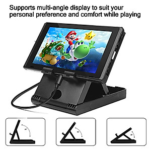 Switch Accessories Bundle for Nintendo Switch, Kit with Carrying Case, Screen Protector,Charging Dock,Compact Playstand,Protective Case,Game Case,Joystick Cap,Grip (16-in-1)