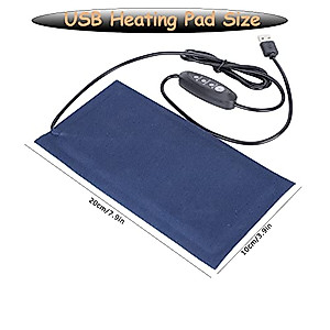 Small Reptile Heating Pad,6x3 inch USB Reptile Heat Pad with 3 Level Adjustable Function USB Heating Pad Pet Dog Heating Pad Terrarium Heat Mat for Lizards,Tortoise,Pets Seedling Small Animals