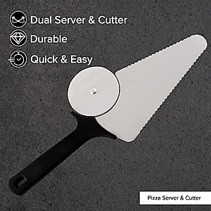 Nuwave Brick Oven-Style 3pc Pizza Kit,11.5” Cordierite Pizza Stone,10" SS Pizza Peel, SS Pizza Cutter/Server, For Indoor Electric Ovens, Outdoor Gas, Wood Fire Grills, BBQ Grilling, NuWave Bravo XL