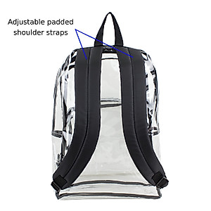 Eastsport Clear Dome Backpack with Adjustable Printed Padded Straps - Gray/Static Dots Print One_Size