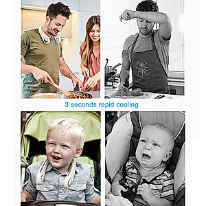 Hanging Neck Fan, Hand Free Leafless Neckband Fan - Powerful Dual Wind Head, Adjustable 3 Speed 360 Degree& Rechargeable Wearable Necklace Fan with Long-Lasting Battery for Sports Home Outdoor